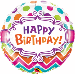 Birthday Chevron Dots 18″ Balloon – instaballoons Wholesale