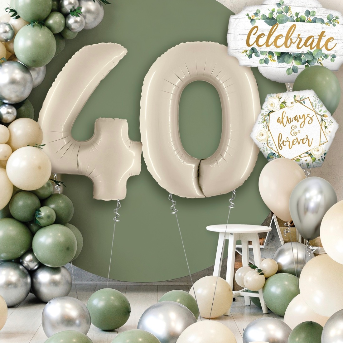 White Sand 34" Number Balloons by Betallic – instaballoons Wholesale