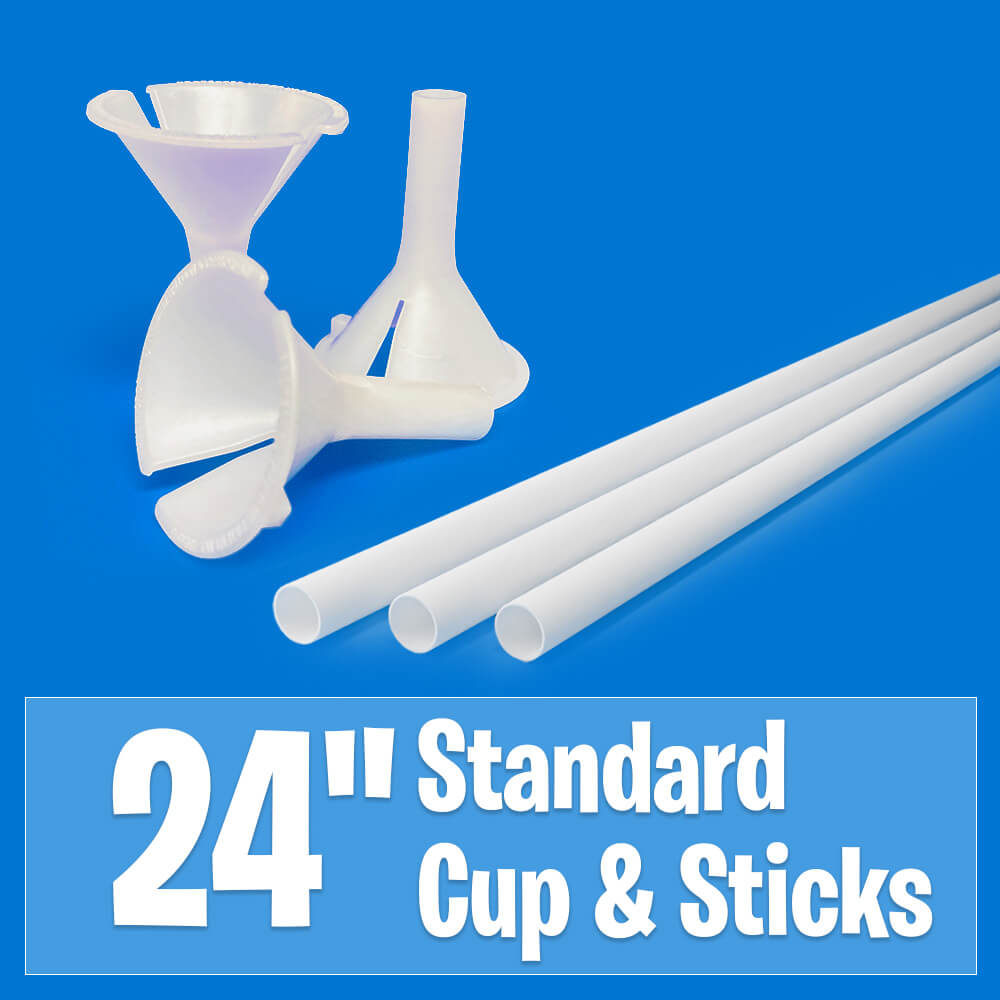 24″ Standard Balloon Cups & Sticks Cups & Sticks - 10 Pack ...