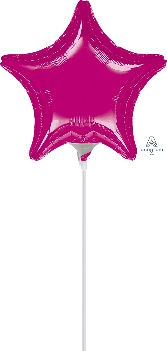 Fuchsia Star 4" Air-fill Balloon (requires heat sealing ...