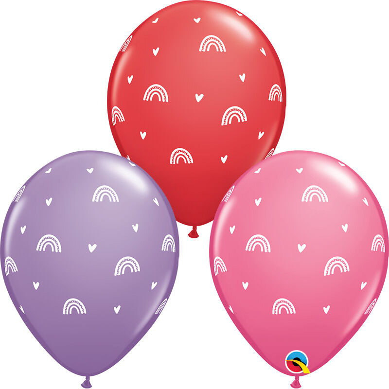 Boho Rainbows & Hearts 11″ Latex Balloons (50 count) – instaballoons ...