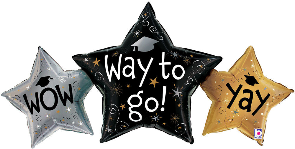 Way To Go Grad Stars 43″ Balloon – instaballoons Wholesale