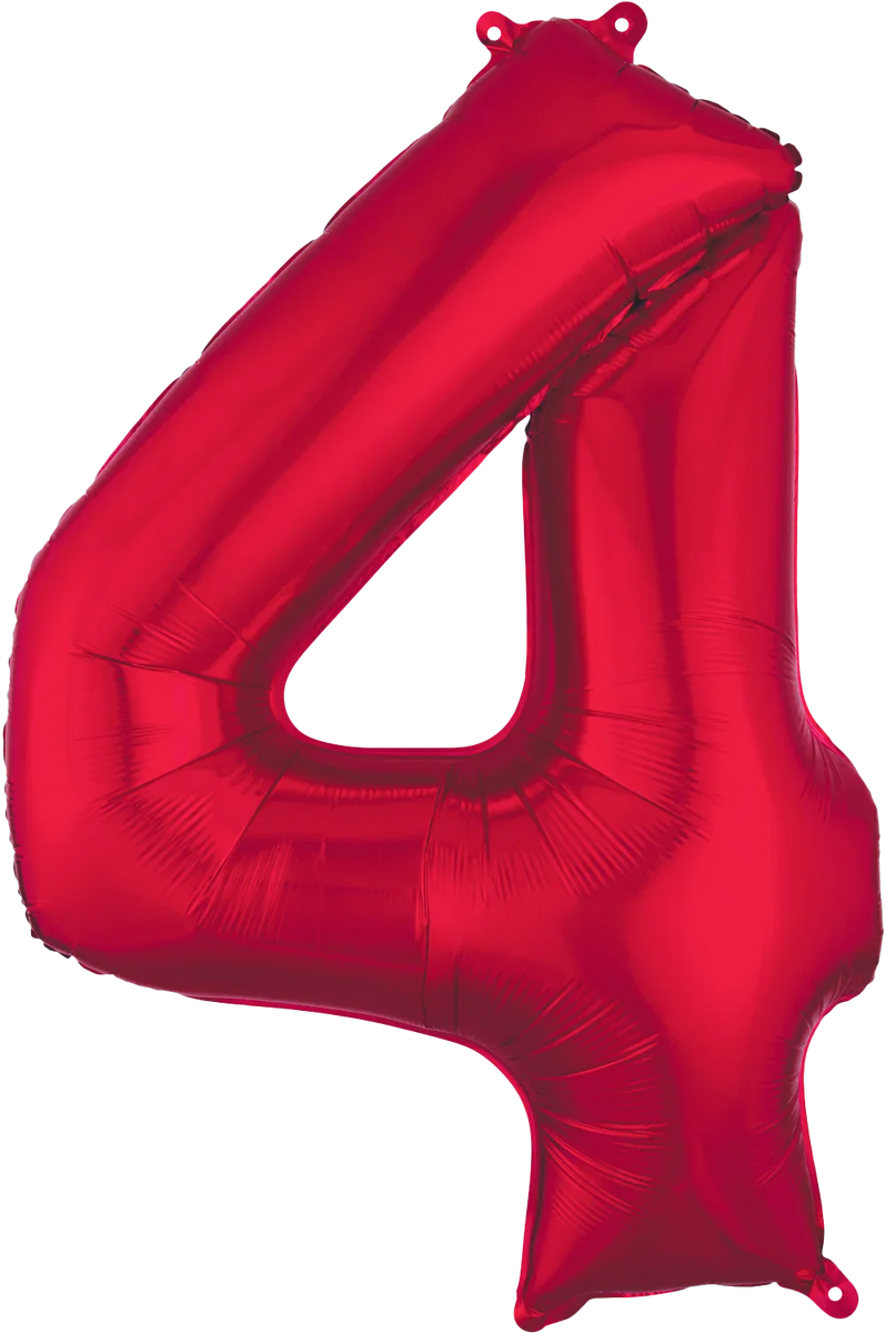 Red Number 4 34″ Balloon – instaballoons Wholesale