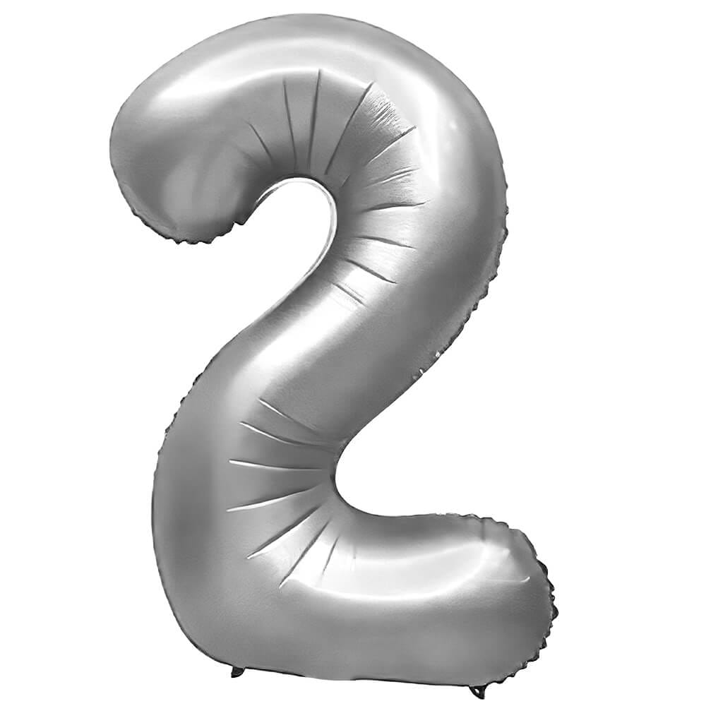 Number 2 - Metal Balloons - Silver 32″ Balloon – instaballoons Wholesale