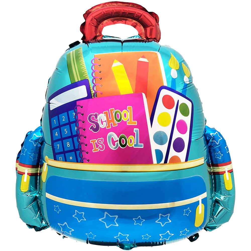 School Is Cool Backpack - Blue 24″ Balloon – instaballoons Wholesale