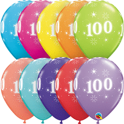 100-a-round 11″ Latex Balloons (6 count) – instaballoons Wholesale
