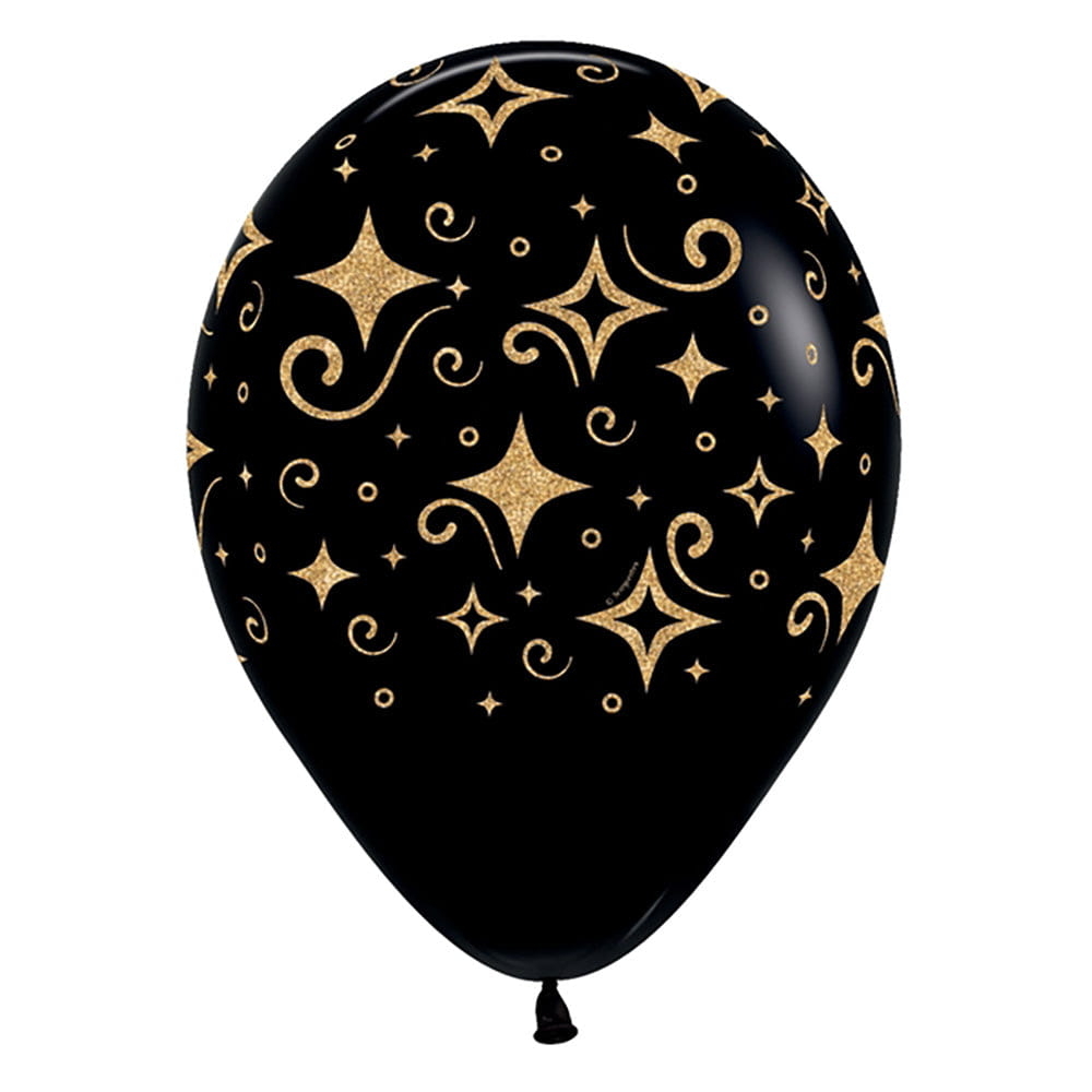 Golden Diamonds - Deluxe Black 11" Latex Balloons – instaballoons Wholesale