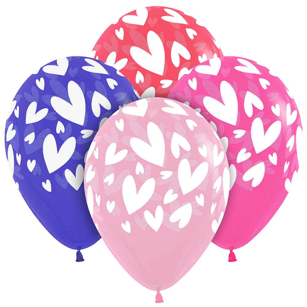 Modern Hearts 11″ Latex Balloons (6 count) – instaballoons Wholesale