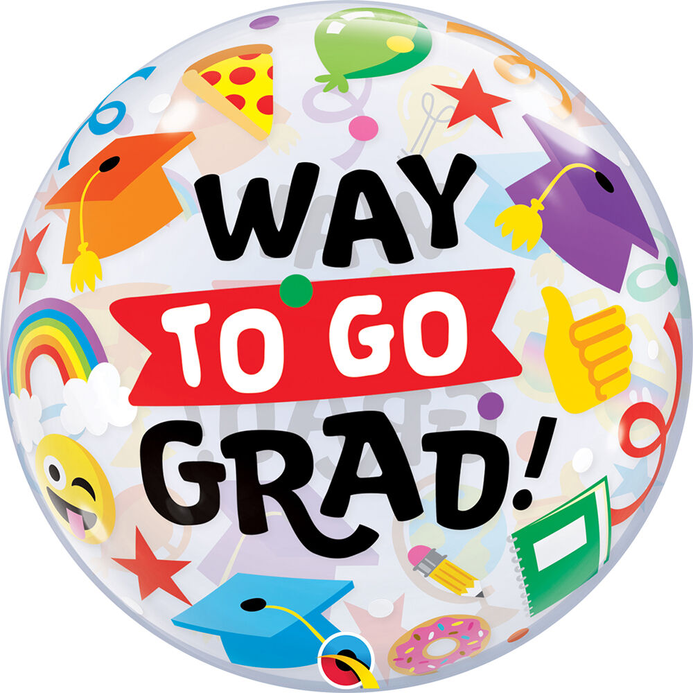 Way To Go Grad Everything 22″ Bubble Balloon – instaballoons Wholesale