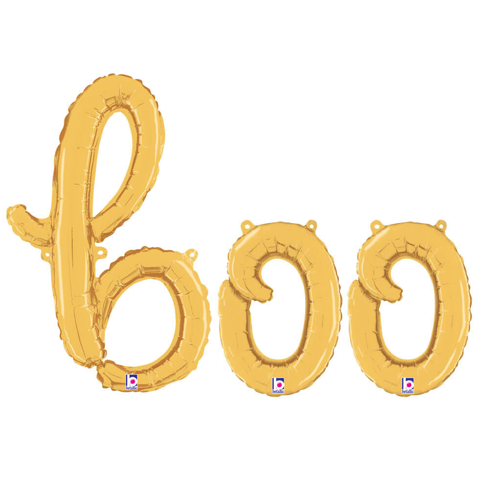 Boo - Betallic Script Letters Kit (air-fill Only) Gold – instaballoons ...