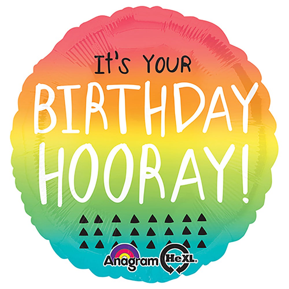 Birthday Hooray Gradient 18″ Balloon – instaballoons Wholesale