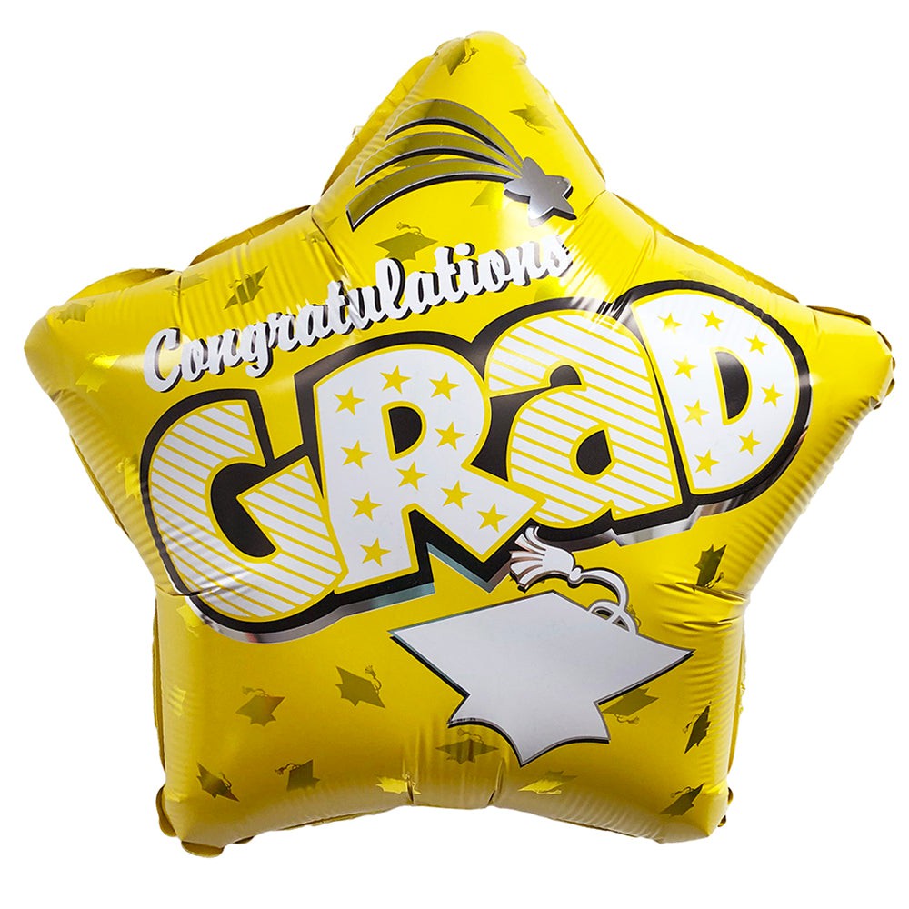 Congratulations Grad Star - Yellow 19″ Balloon – instaballoons Wholesale