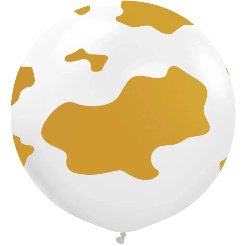 Country Cow Print White with Gold Ink 24″ Latex Balloon – instaballoons ...
