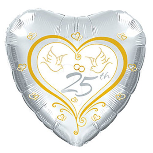 25th Anniversary Doves 17″ Balloon – instaballoons Wholesale