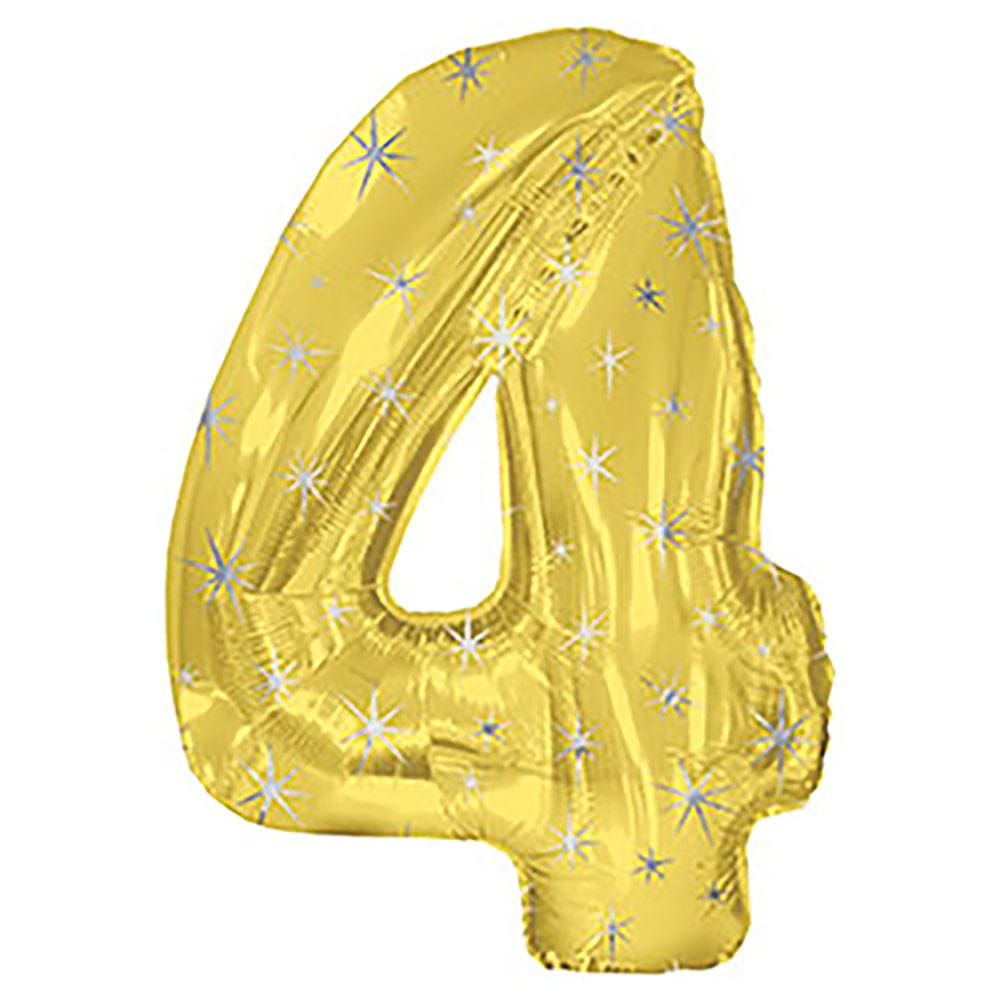 Gold Sparkle Number 4 (Four) 38″ Balloon – instaballoons Wholesale