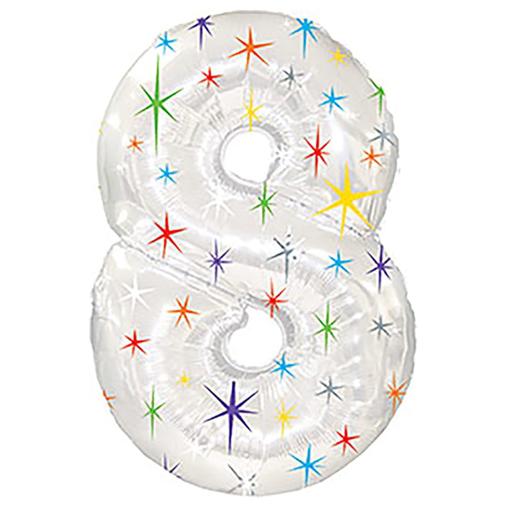 Multi-colored Sparkle Number 8 (Eight) 38″ Balloon – instaballoons ...