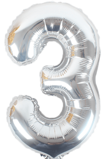 Silver Number 3 16" Balloon – instaballoons Wholesale