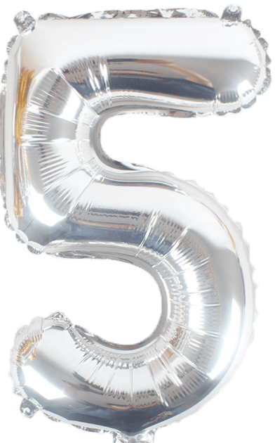 Silver Number 5 16" Balloon – instaballoons Wholesale