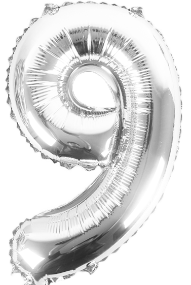 Silver Number 9 16" Balloon – instaballoons Wholesale