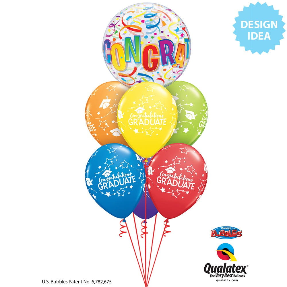 Congratulations Graduate Stars 11″ Latex Balloons (6 count ...