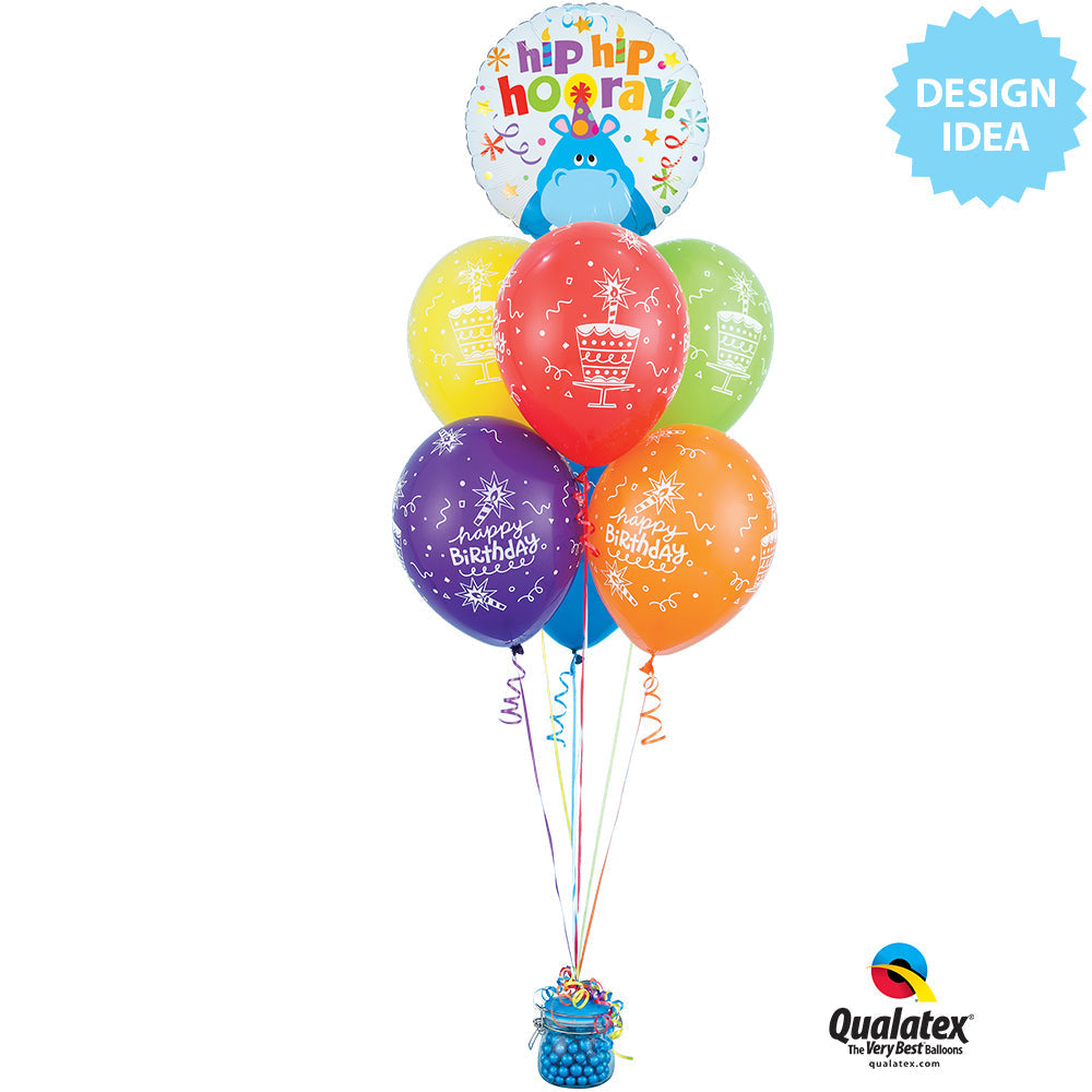 Hip Hip Hooray Hippo 18″ Balloon – instaballoons Wholesale
