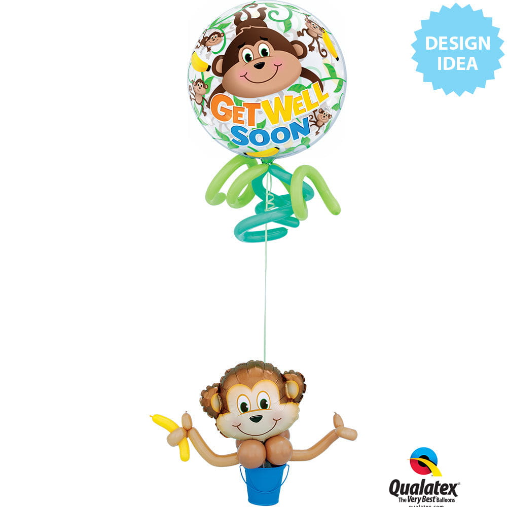 Get Well Monkeys 22″ Bubble Balloon – instaballoons Wholesale