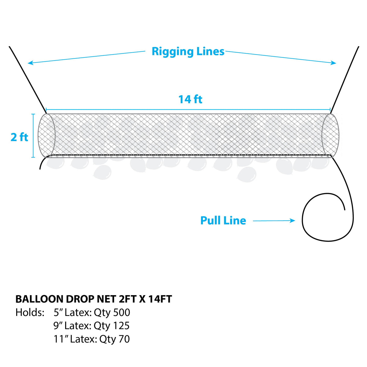 Boss 125™ - Balloon Drop Net Low Ceiling - 14ft×2ft – instaballoons ...
