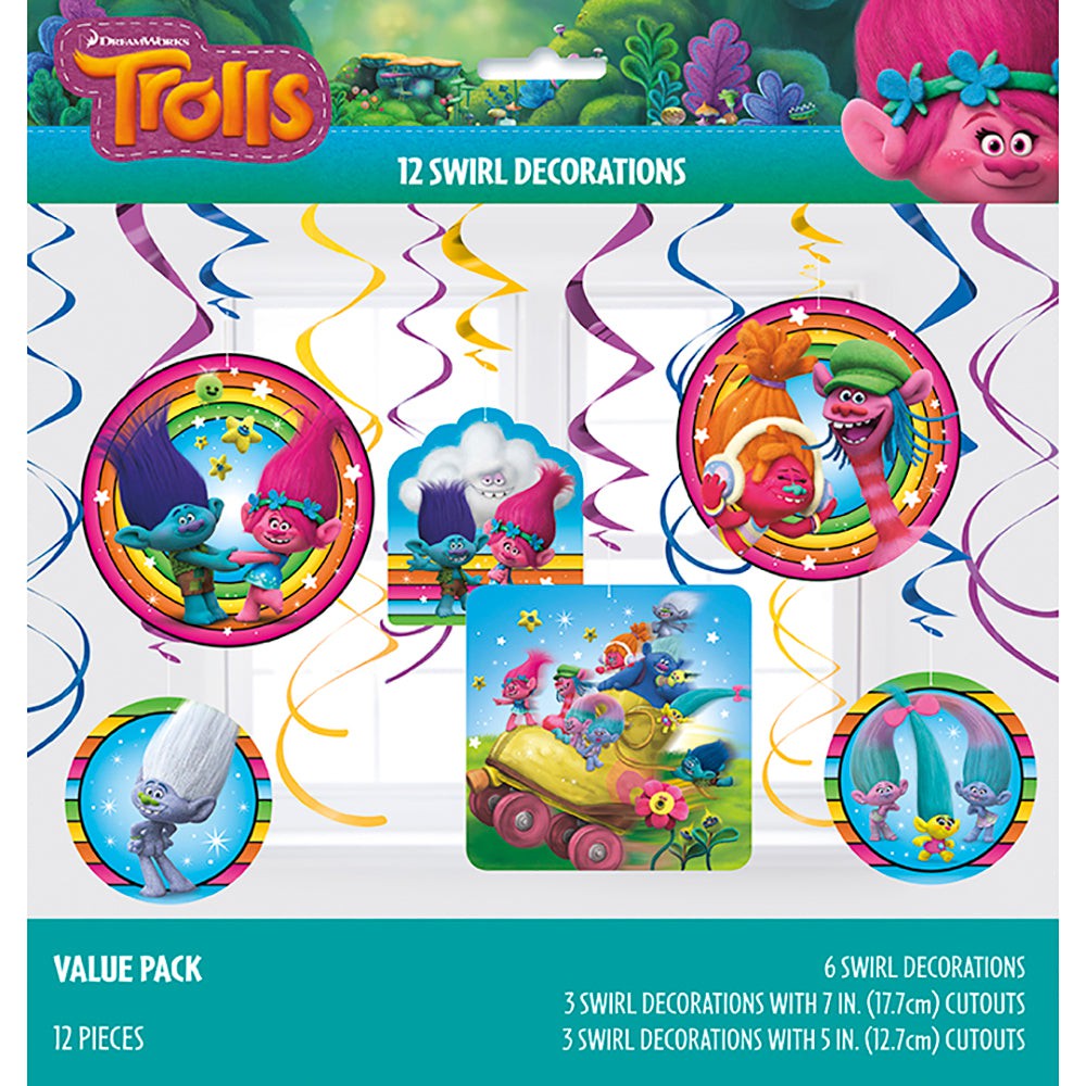 Trolls Hanging Swirl Decorations (12 count) – instaballoons Wholesale