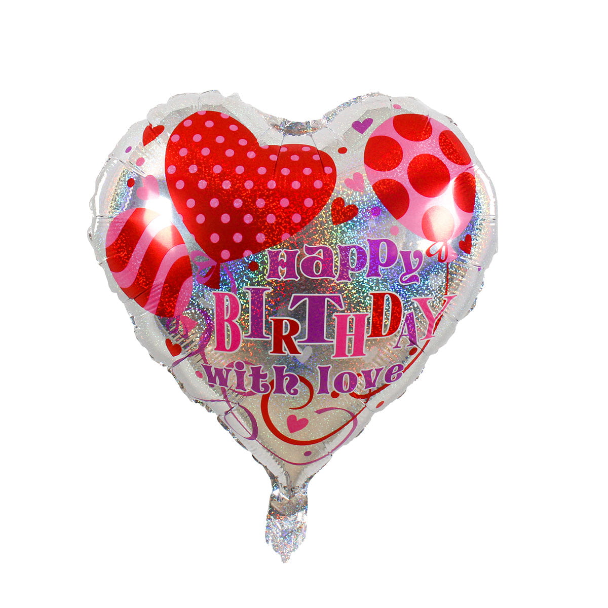 18in HBD Silver Heart -20ct 18″ – instaballoons Wholesale