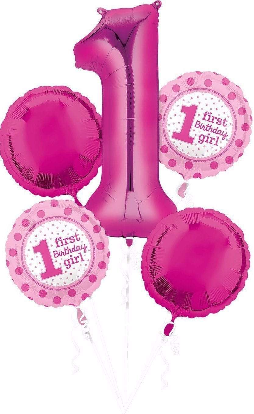 Balloons And Pink First Birthday