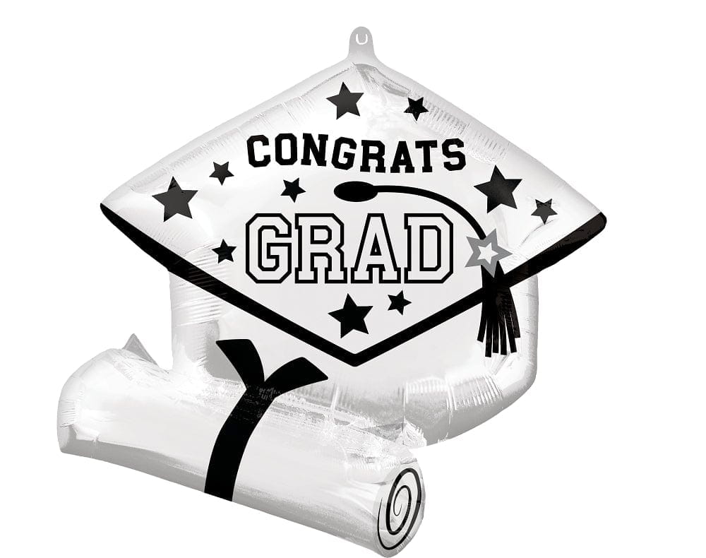 Graduation Hat And Diploma Black And White