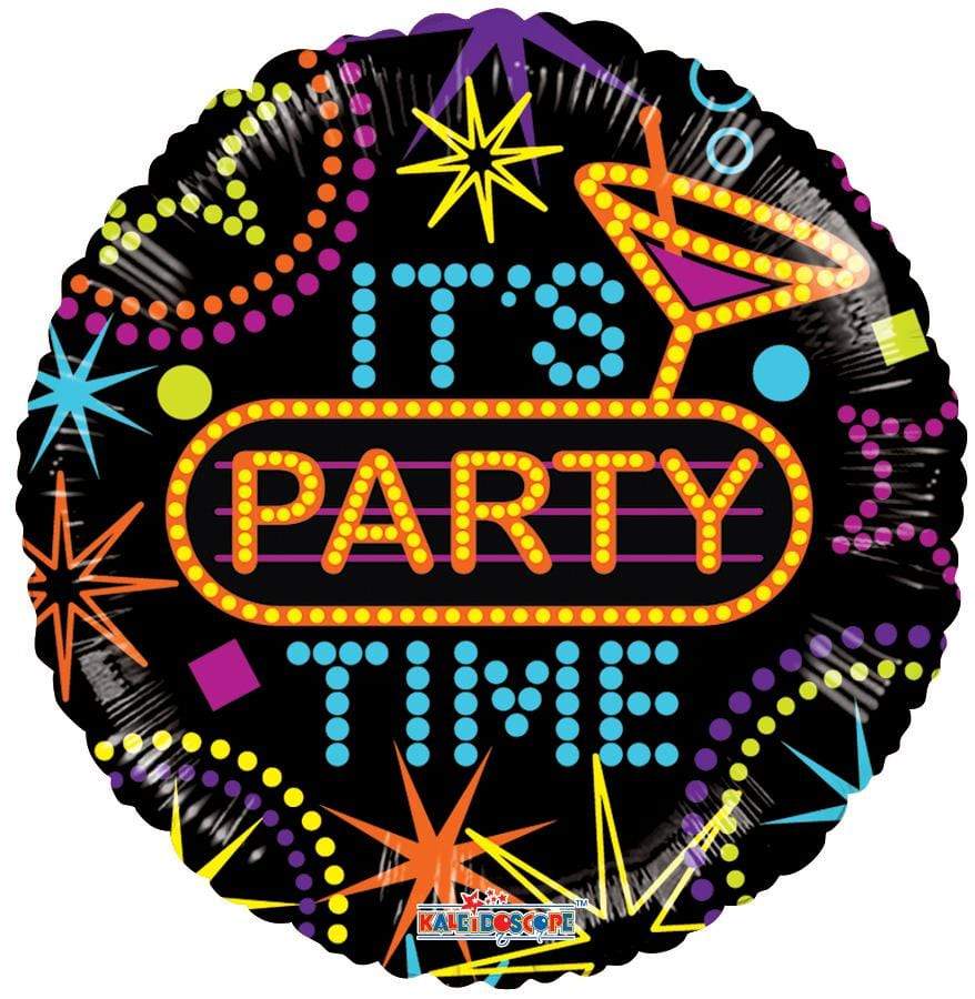 "It's Party Time" Neon Lights 18″ Foil Balloon – instaballoons Wholesale