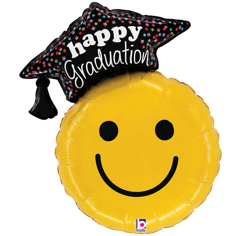 Happy Graduation Smiley 26″ Balloon – instaballoons Wholesale