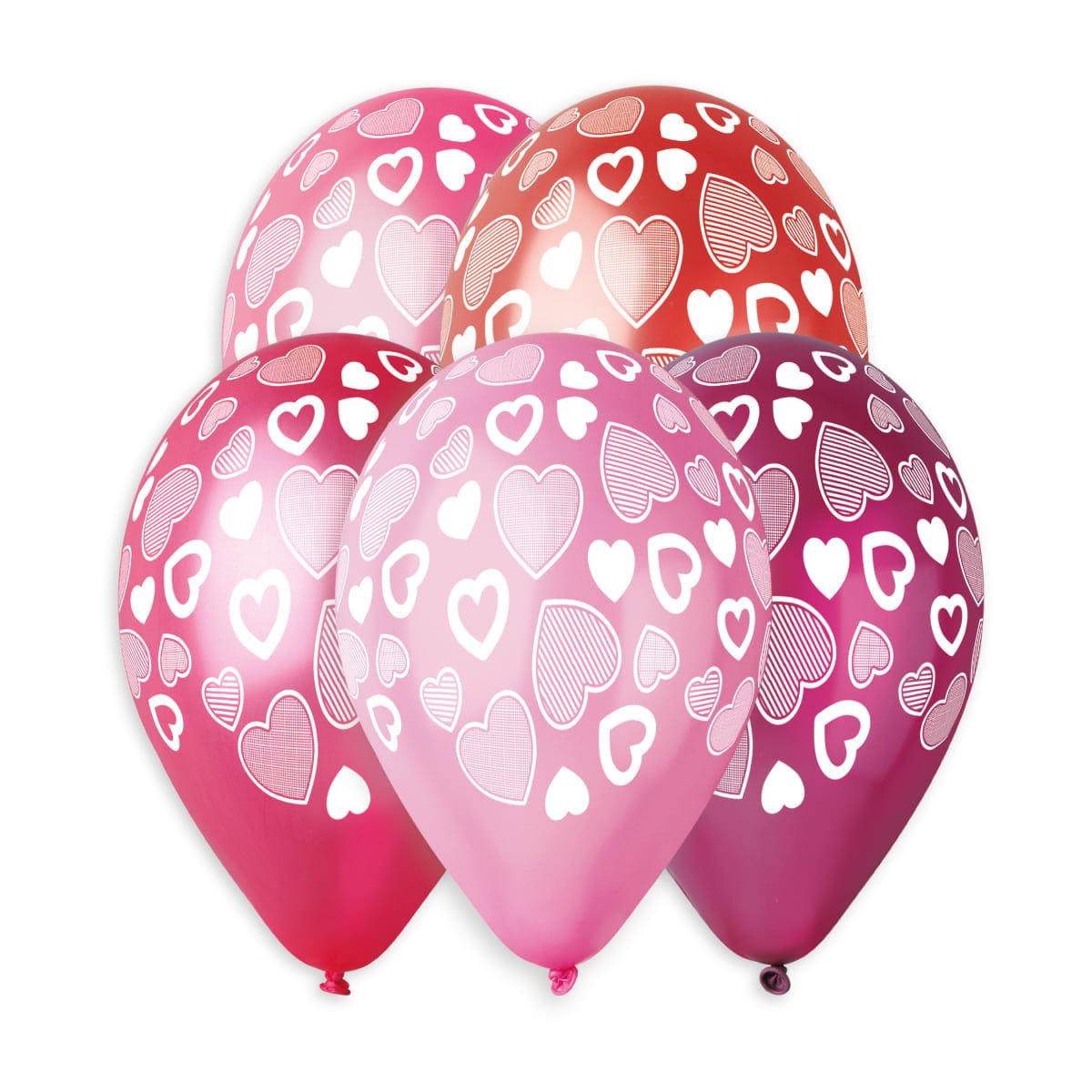Metallic Heart Patchwork 13″ Latex Balloons (50 count) – instaballoons ...