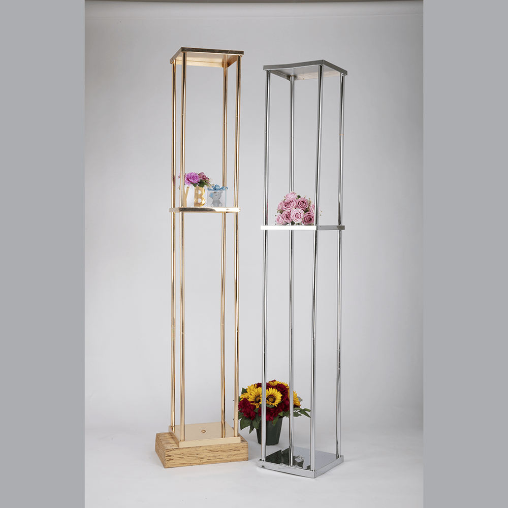 Gold Metal Pillar Shelf 75″ x 12″ – instaballoons Wholesale