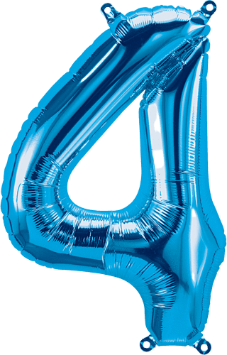 Blue Number 4 (Four) 16" Balloon – instaballoons Wholesale