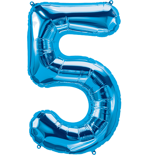 Blue Number 5 (Five) 34" Balloon – instaballoons Wholesale