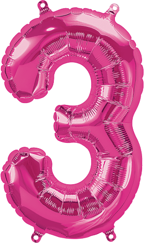 Magenta Number 3 (Three) 16" Balloon – instaballoons Wholesale