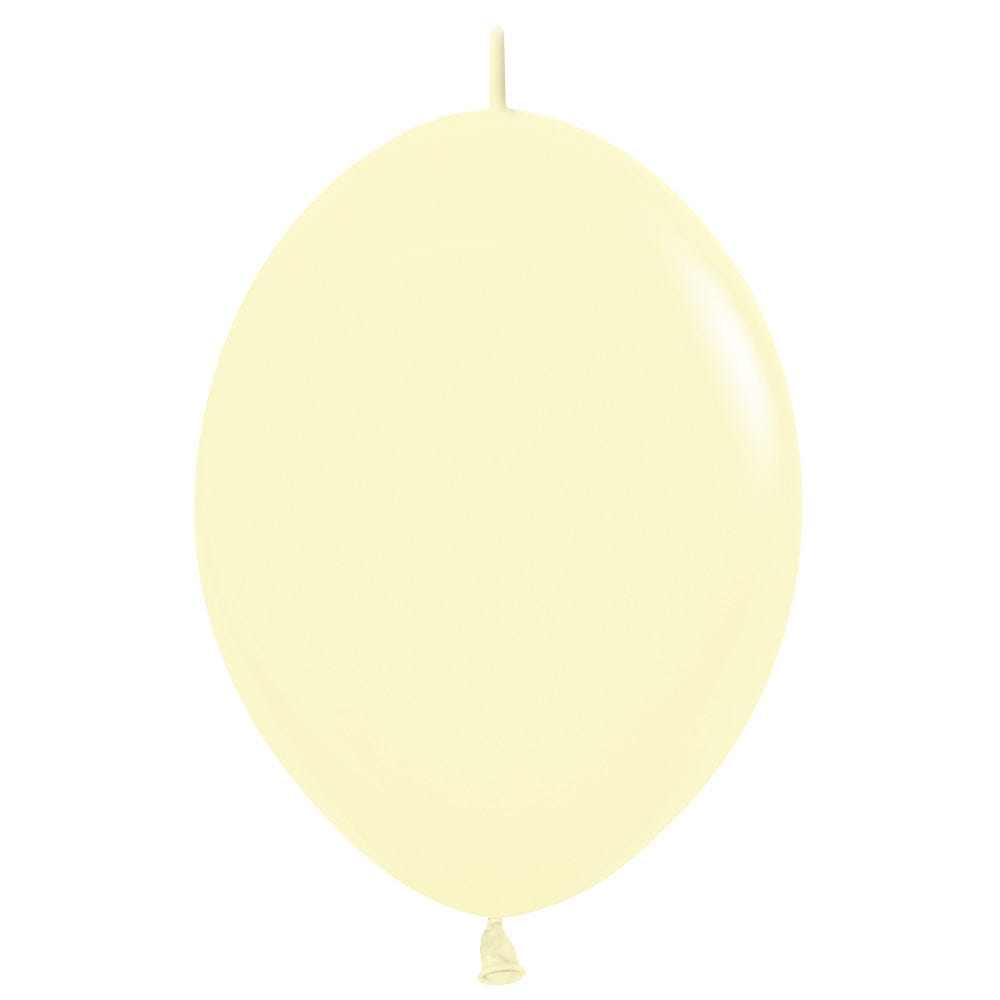 Pastel Matte Yellow Link-O-Loons 6″ Latex Balloons (50 count ...