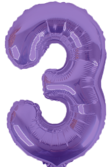 Purple Number 3 16″ Balloon – instaballoons Wholesale