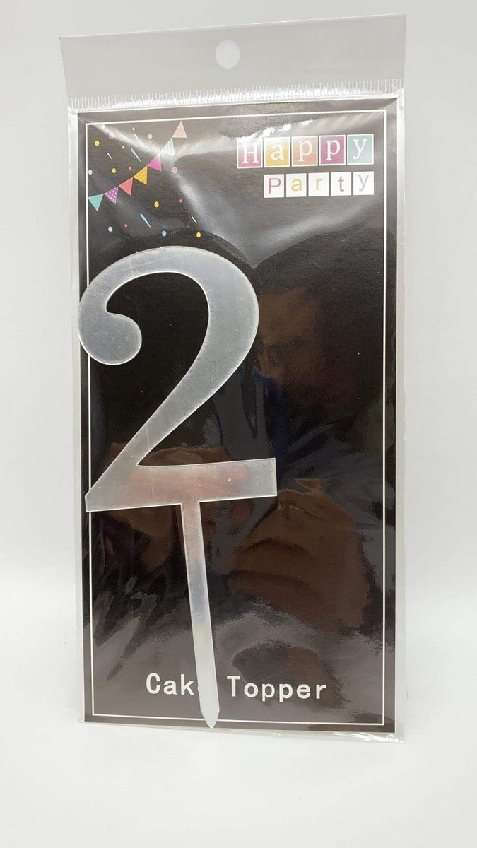 Cake Topper Silver Number 2 – instaballoons Wholesale