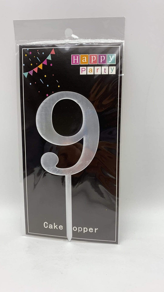 Cake Topper Silver Number 9 – instaballoons Wholesale