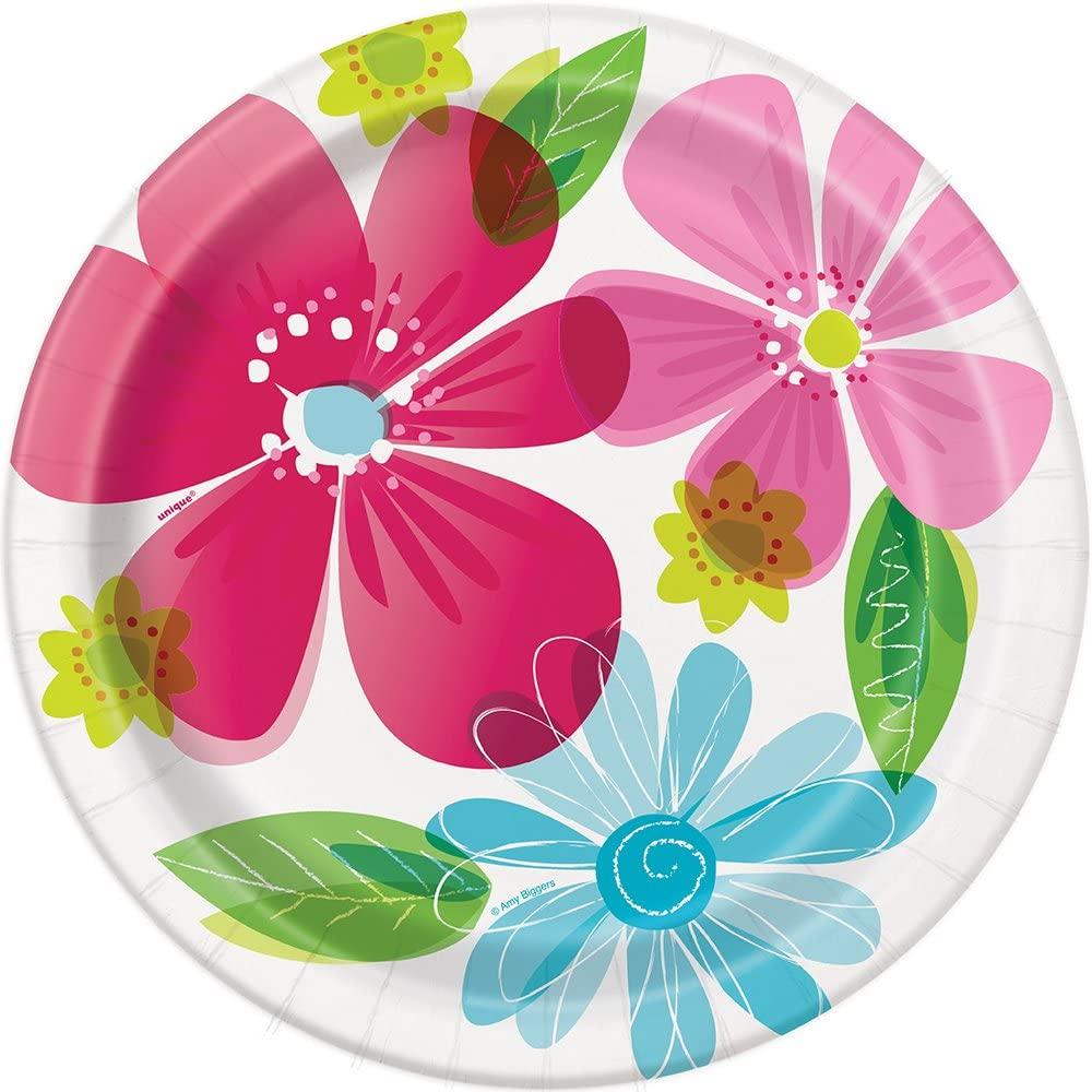 Spring Flower Paper Plates 9″ (8 count) – instaballoons Wholesale